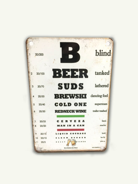 Beer Eye Chart Sign – Jan Davidson Collection